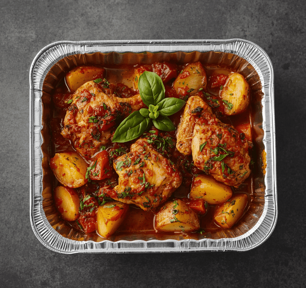 Italian Chicken with Roasted Vegetables & Tomato Basil Sauce with Baby ...